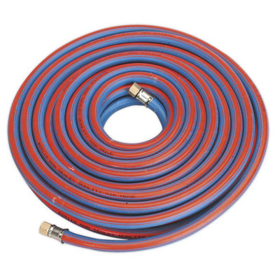 SEALEY AIR HOSE 15M X 8MM WITH 1/4"BSP UNIONS EXTRA-HEAVY-DUTY