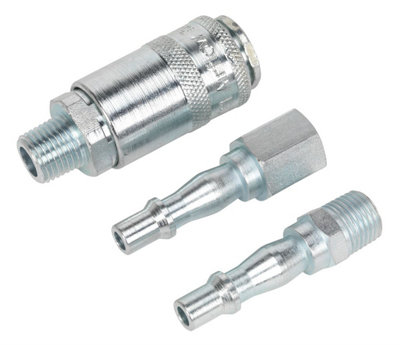 Sealey Air Tool Coupling Kit 3pc 1/4"BSP AC60