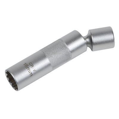 Sealey AK6571 Spark Plug Socket with Universal Joint 3/8"Sq Drive 12 ...