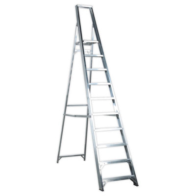 Sealey Aluminium Step Ladder 10-Tread Industrial BS 2037/1 AXL10