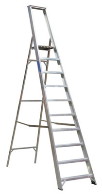 Sealey Aluminium Step Ladder 10-Tread Industrial BS 2037/1 AXL10