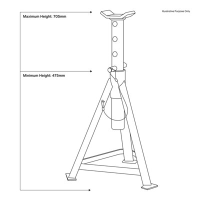 Sealey Axle Stands (Pair) 2.5 Tonne Capacity per Stand Medium Height AS3000