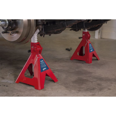 Sealey Axle Stands (Pair) 5 Tonne Capacity per Stand Auto Rise Ratchet ...