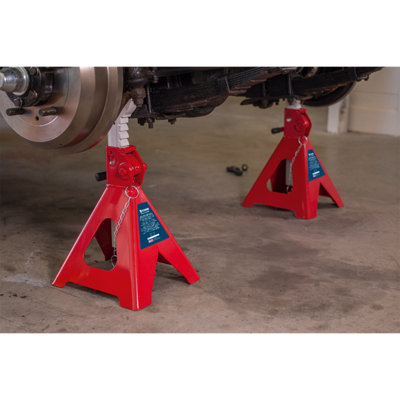 Sealey Axle Stands (Pair) 5 Tonne Capacity per Stand Auto Rise Ratchet ...