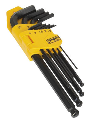 Sealey Ball-End Hex Key Set 9pc Long Metric S01093