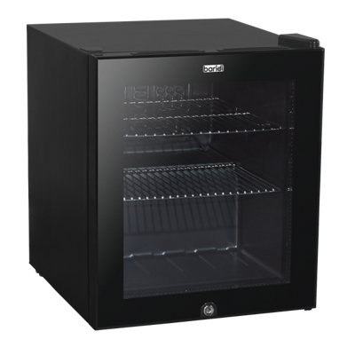 Sealey Baridi 50L Table Top Drinks Mini Fridge 3-10C Light Black Glass DH12
