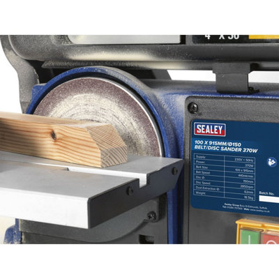 Sealey Belt/Disc Sander With Mitre Gauge 915 x 100mm/Diameter 150 370W ...