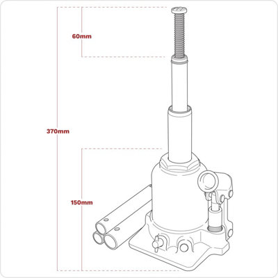 Sealey Bottle Jack 2 Tonne Telescopic SJT2