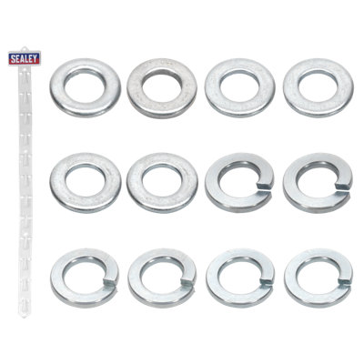 Sealey Clip Strip Deal - Mixed Washers M5 M6 M8 M10 Flat & Spring MWSET