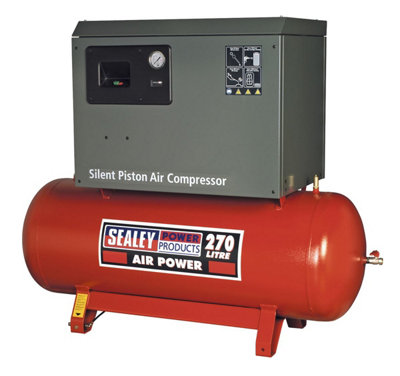 Sealey Compressor 270L Belt Drive 7.5hp 3ph 2-Stage with Cast Cylinders ...