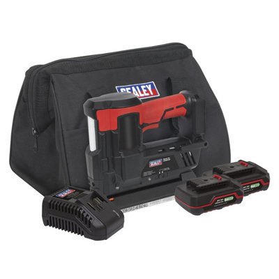 Sealey Cordless Staple/Nail Gun Kit 18G 20V SV20 Series - 2 Batteries ...