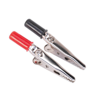 Sealey Crocodile Clip Small Pack of 12 55mm Length 6 Pairs Black & Red ...