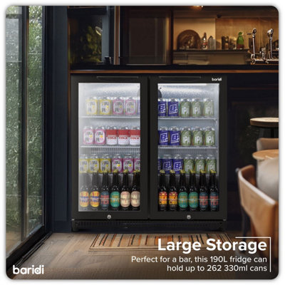 SEALEY DH272 BARIDI HINGED DOUBLE DOOR, BACK BAR DRINKS FRIDGE/COOLER ...