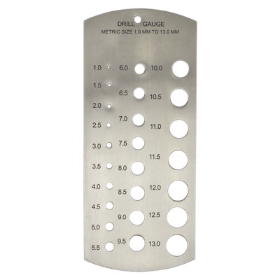 Sealey Drill Gauge Metric With Hanging Hole Stainless Steel 1-13mm DGM1