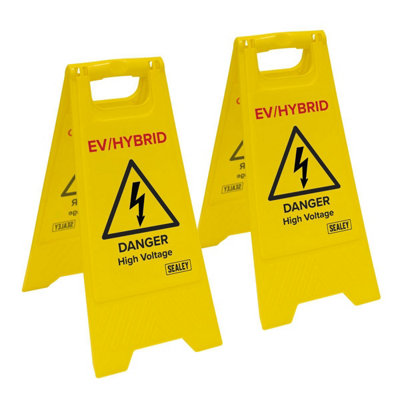 Sealey EV19 EV/Hybrid Floor Warning Signs - Pack of 2