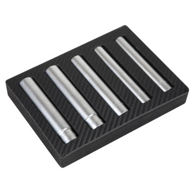 Sealey Extra-Deep Socket Set 15 16 17 18 19mm 5 Pieces 3/8" Square ...