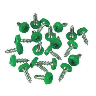 Buy Sealey Green Number Plate Screws 4.8 x 18mm 50 Pieces Plastic Head ...