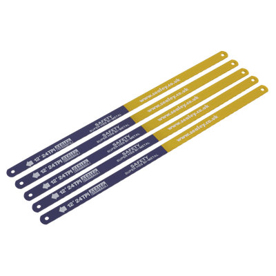 Sealey Hacksaw Blade 300mm HSS Flexible Bi-Metal 24 TPI Pack of 5 ...
