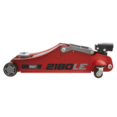 Sealey Handle Trolley Jack 2 Tonne Low Profile Short Chassis Red 2180LE