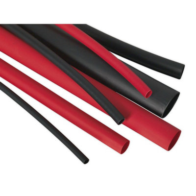 Sealey Heat Shrink Tubing Assortment 72pc Black & Red Adhesive Lined ...
