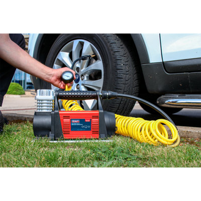 Sealey Heavy Duty Mini Air Compressor 12V Maximum Pressure 100PSI MAC06