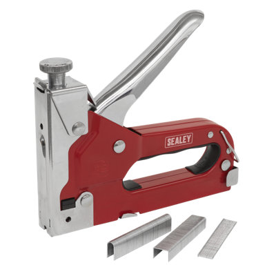 Sealey Heavy Duty Staple & Brad Nail Gun With Adjustable Power Control ...