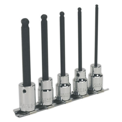 Sealey Hex Ball-End Socket Bit Set 7 Pieces 100mm 1/2" Square Drive ...