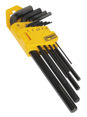 Sealey Hex Key Set 9pc Long Metric S01091