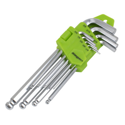 Sealey Hex Key Set Long Ball-End 9 Pieces Imperial 1/16" -3/8" 62.5 ...