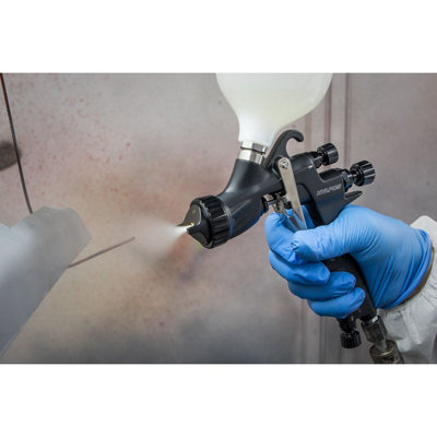 Sealey HVLP Gravity Feed Spray Gun 1.3mm Set-Up Clear Base Coats HVLP05