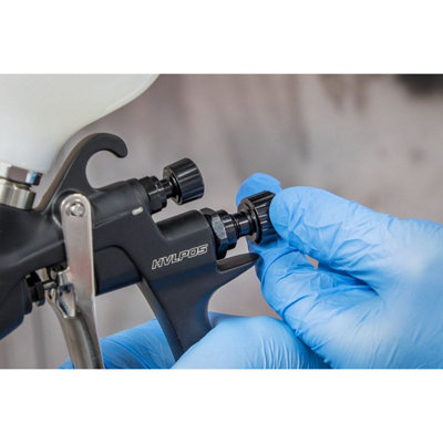 Sealey HVLP Gravity Feed Spray Gun 1.3mm Set-Up Clear Base Coats HVLP05