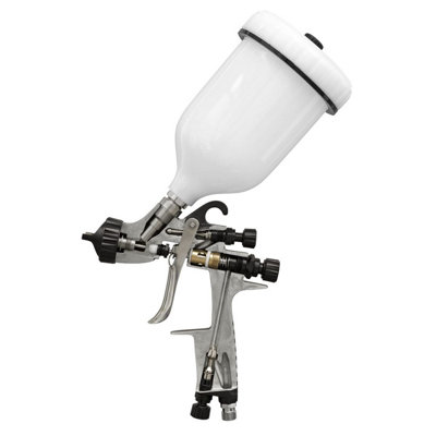 Sealey HVLP Gravity Feed Spray Gun 1.3mm Set-Up Clear Base Coats HVLP05