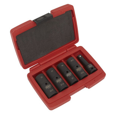 Sealey Impact Socket Set 1/2"Sq Drive 77mm Double Ended 18.5 x 22.5mm ...