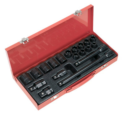 SEALEY IMPACT SOCKET SET 19PC 1/2"SQ DRIVE METRIC AK5619M