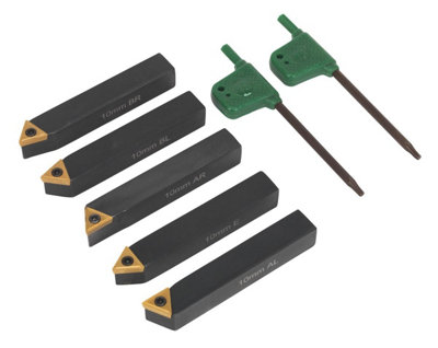 Sealey Indexable 10mm Lathe Turning Tool Set 5pc SM3025CS1