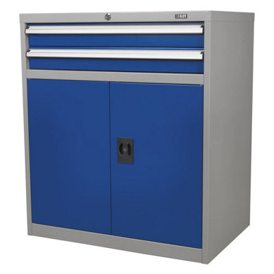 Sealey Industrial Cabinet 2 Drawer & 1 Shelf Double Locker API8810