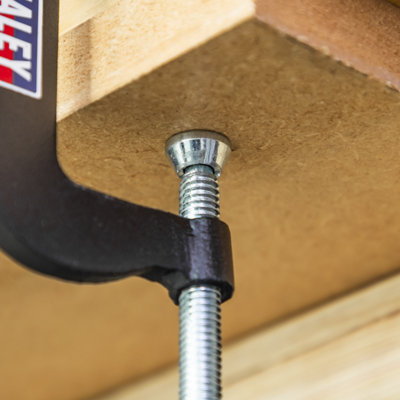 Sealey Junior C-Clamp Set 51mm x 32mm Jaw Opening/Throat Depth 4 Pieces ...