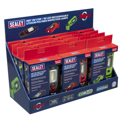 Sealey LED3601 Series Inspection Lamp Combination Display 12 Pieces ...