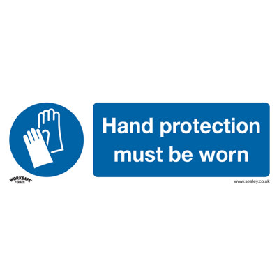 Sealey Mandatory Safety Sign Hand Protection Must Be Worn Pack of 10 ...