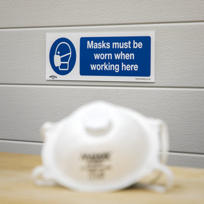 Sealey Mandatory Safety Sign Masks Must Be Worn Rigid Plastic 300 x ...
