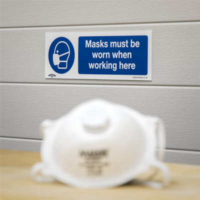 Sealey Mandatory Safety Sign Masks Must Be Worn Rigid Plastic 300 x ...