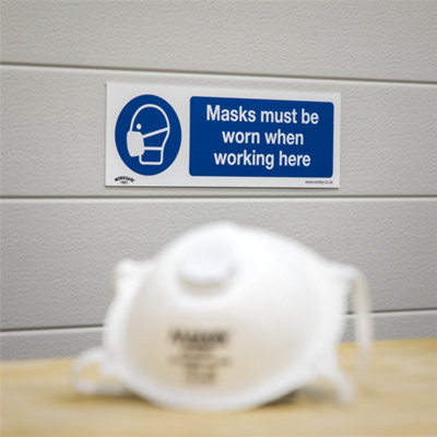 Sealey Mandatory Safety Sign Masks Must Be Worn Rigid Plastic 300 x ...