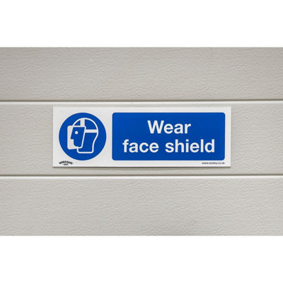 Sealey Mandatory Safety Sign Wear Face Shield Self-Adhesive Vinyl x10 ...