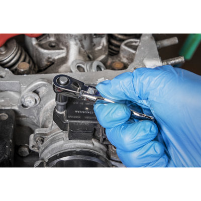 Sealey Micro Flexi Head Ratchet Wrench 1/4" Square Drive Carbon Steel ...