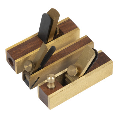 Sealey Mini Brass Plane Set Bull Nose Block Scraper Detailed Trimming ...