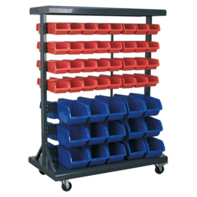 Sealey Mobile Bin Box Storage System With Heavy Duty Castors - 94 Bins ...