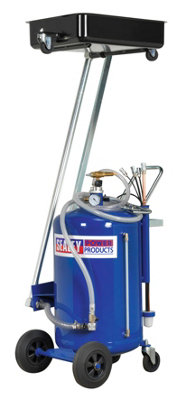 Sealey Mobile Oil Drainer with Probes 80L Cantilever Air Discharge AK462DX