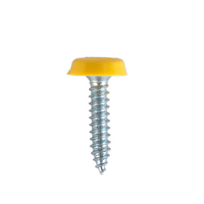 Sealey Number Plate Screw Plastic Enclosed Head 4.8 x 24mm Yellow Pack ...