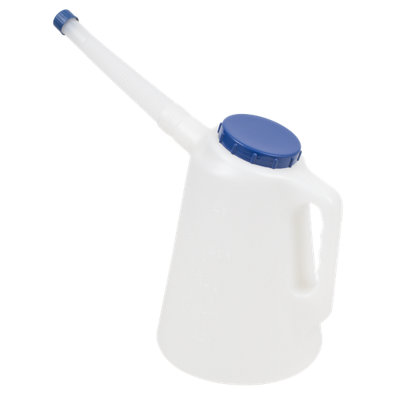 Sealey Oil Container With Flexible Spout & Measuring Scale 3L Blue Lid ...