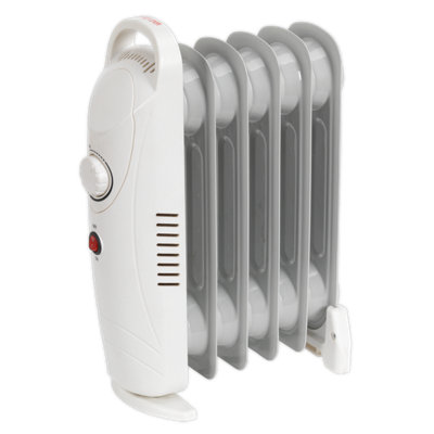 Sealey Oil-Filled Radiator Mini 800W/230V 6 Element Thermostat Control ...